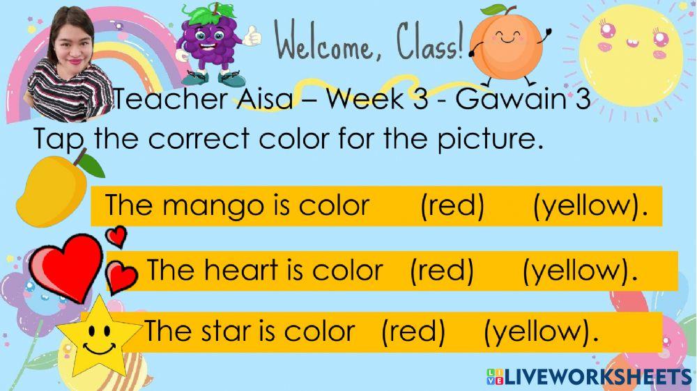 Red and yellow | Free Interactive Worksheets | 1454156