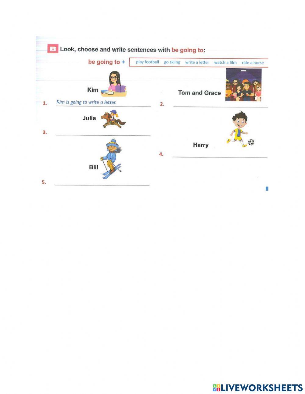 Preposition +be going to worksheet | Live Worksheets