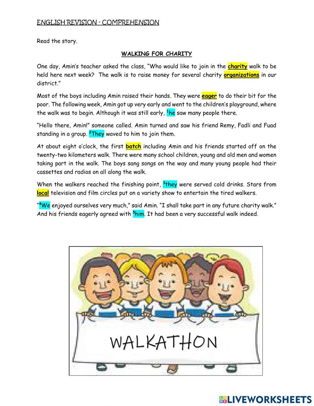 ENGLISH REVISION YEAR 6 - COMPREHENSION (29-9-2021) online exercise for ...