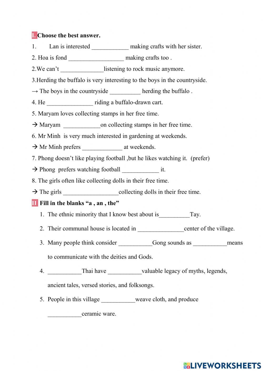 Mix Unit 2,3 interactive worksheet | Live Worksheets