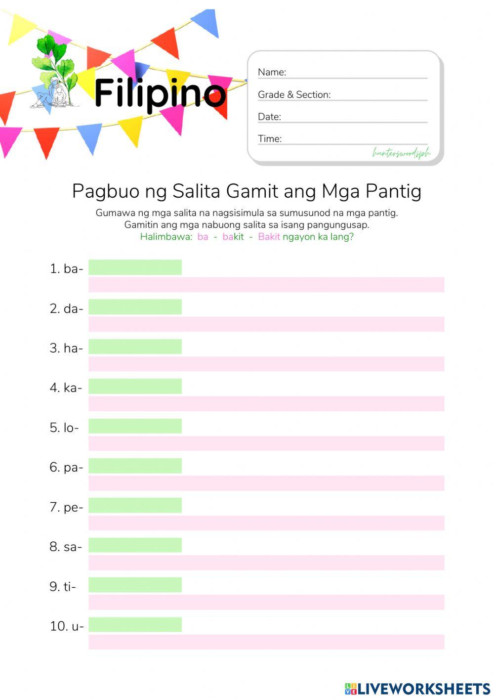 Pantig Worksheet Live Worksheets, 44% OFF