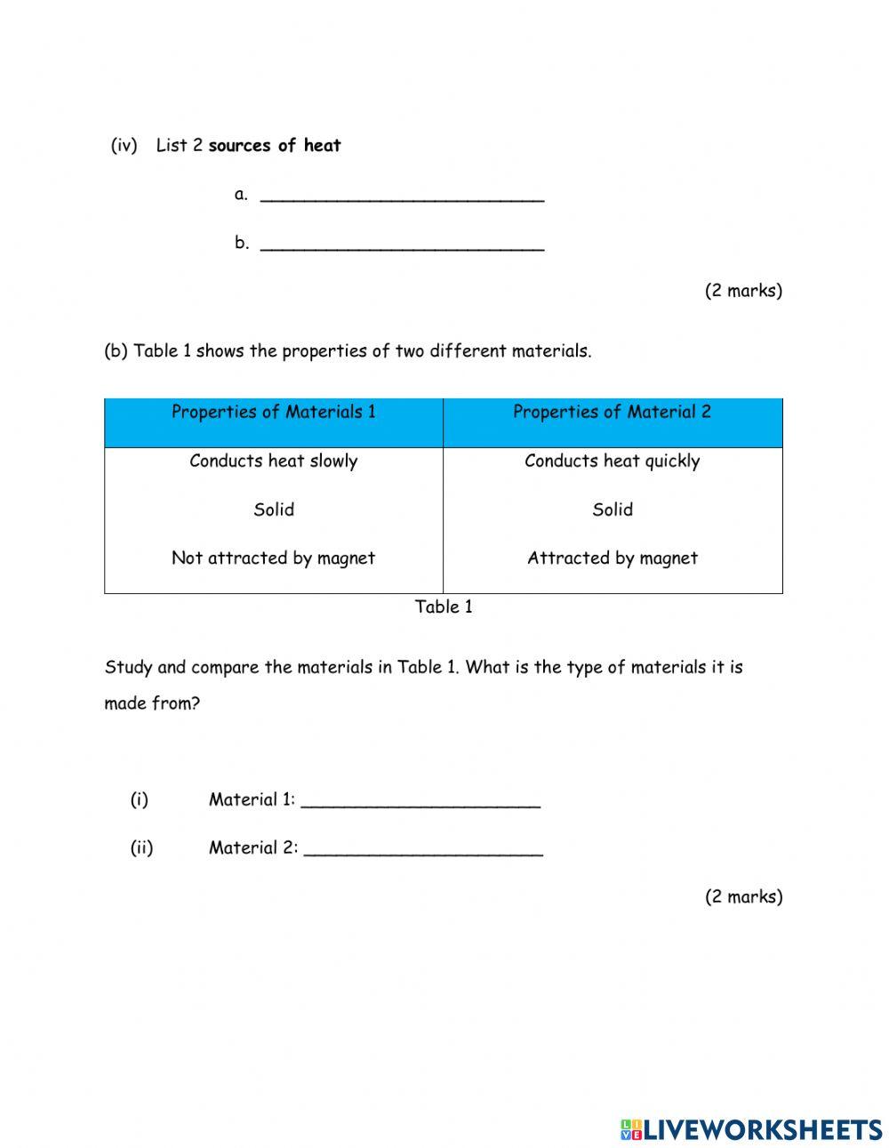 PSR Science Pap… | Free Interactive Worksheets | 1455561