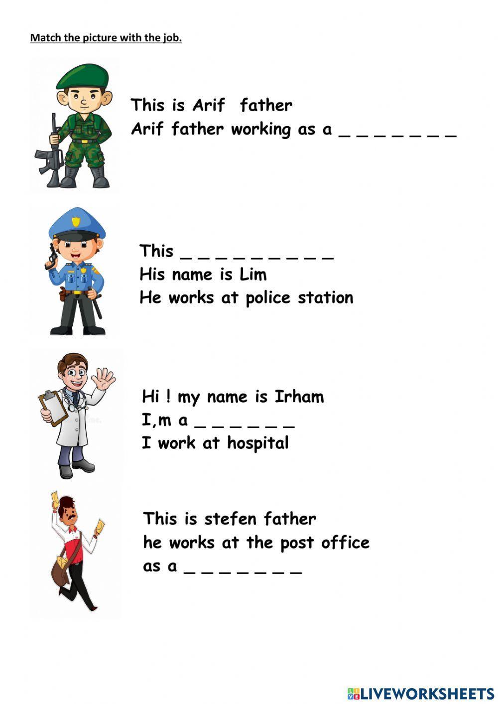 Uniform occupation activity | Live Worksheets