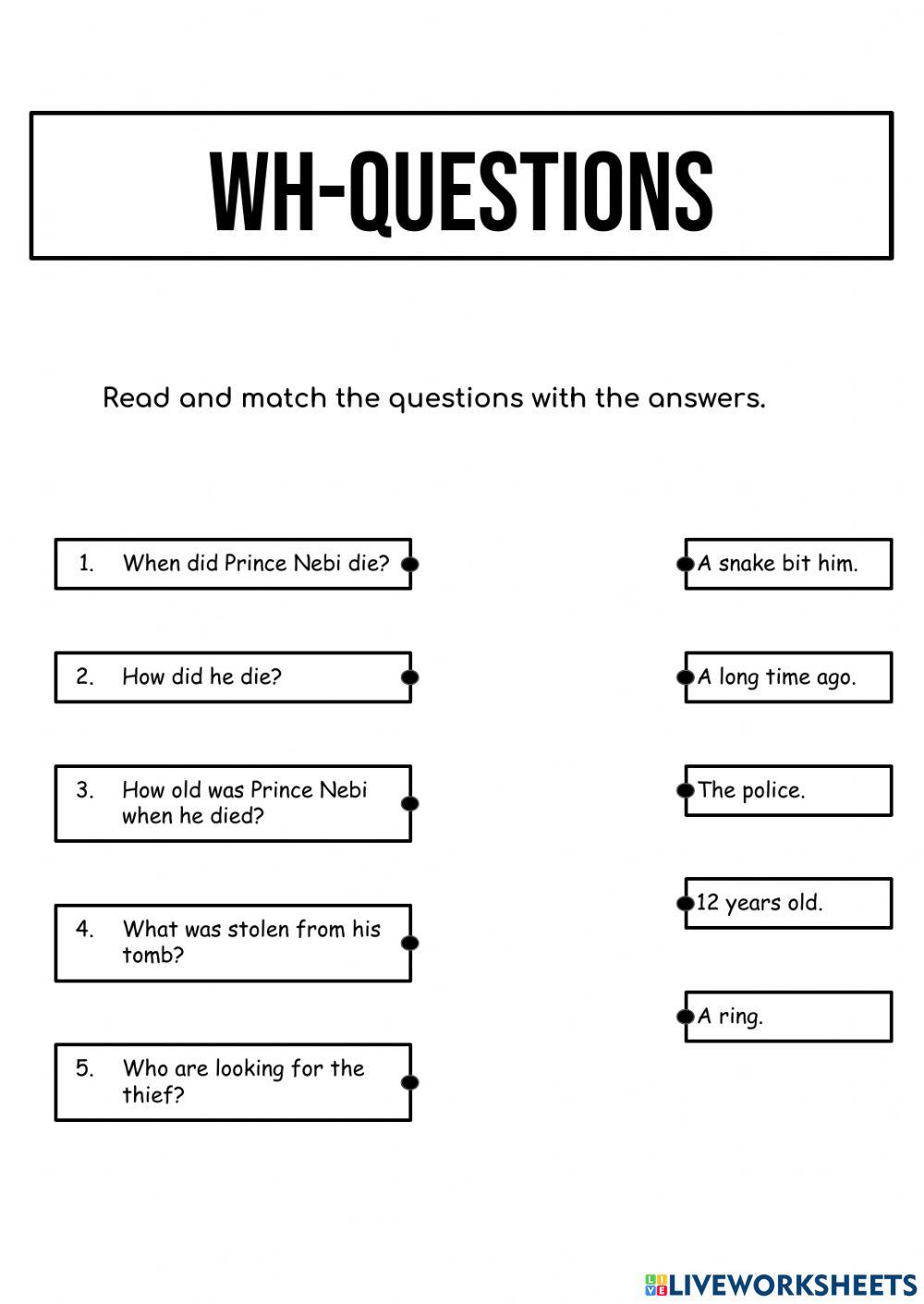 WH-Questions Year 4 2804 | Muhammad Irfan Bin Ishak