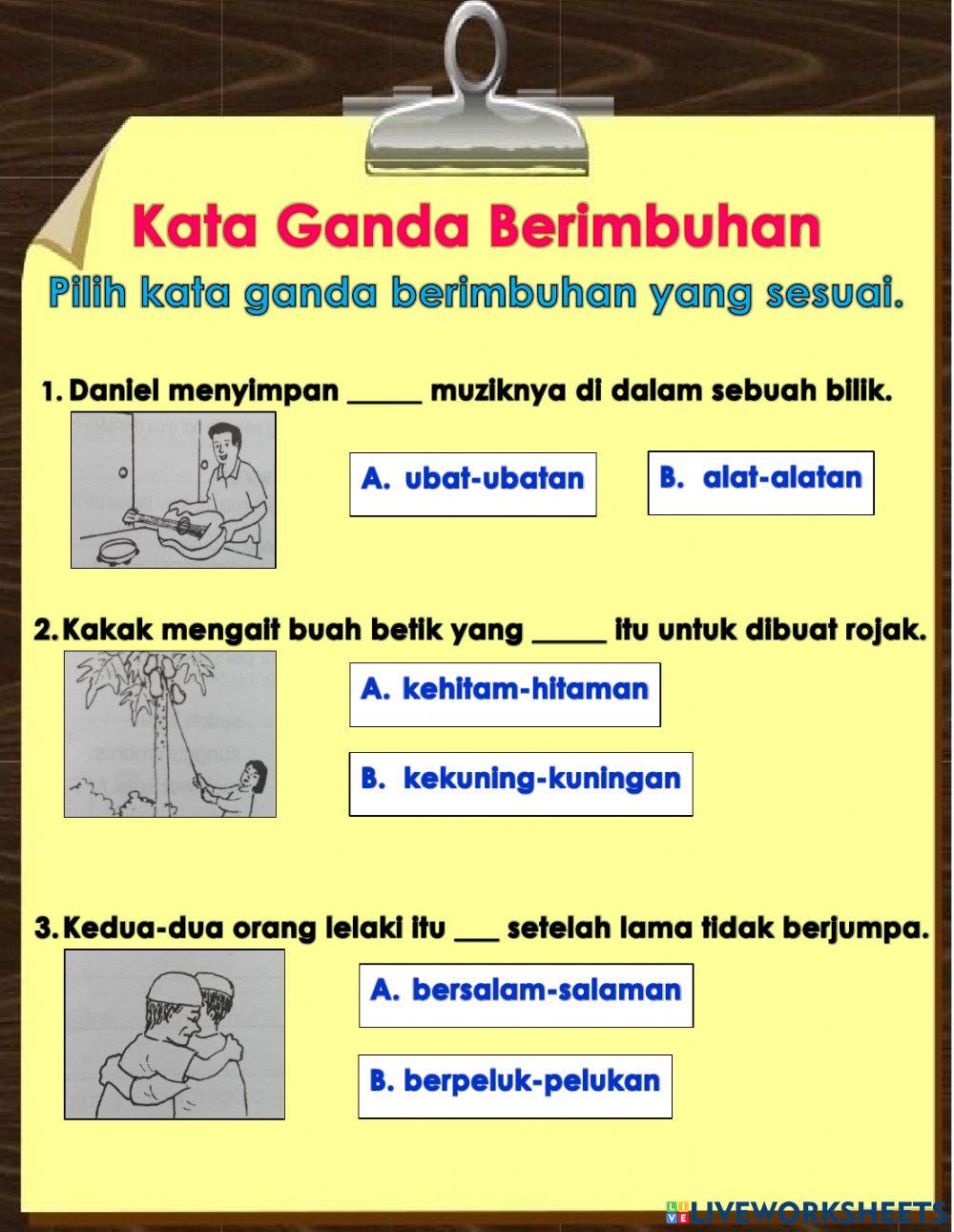 KATA GANDA BERIMBUHAN 2841 | nira317 | Live Worksheets