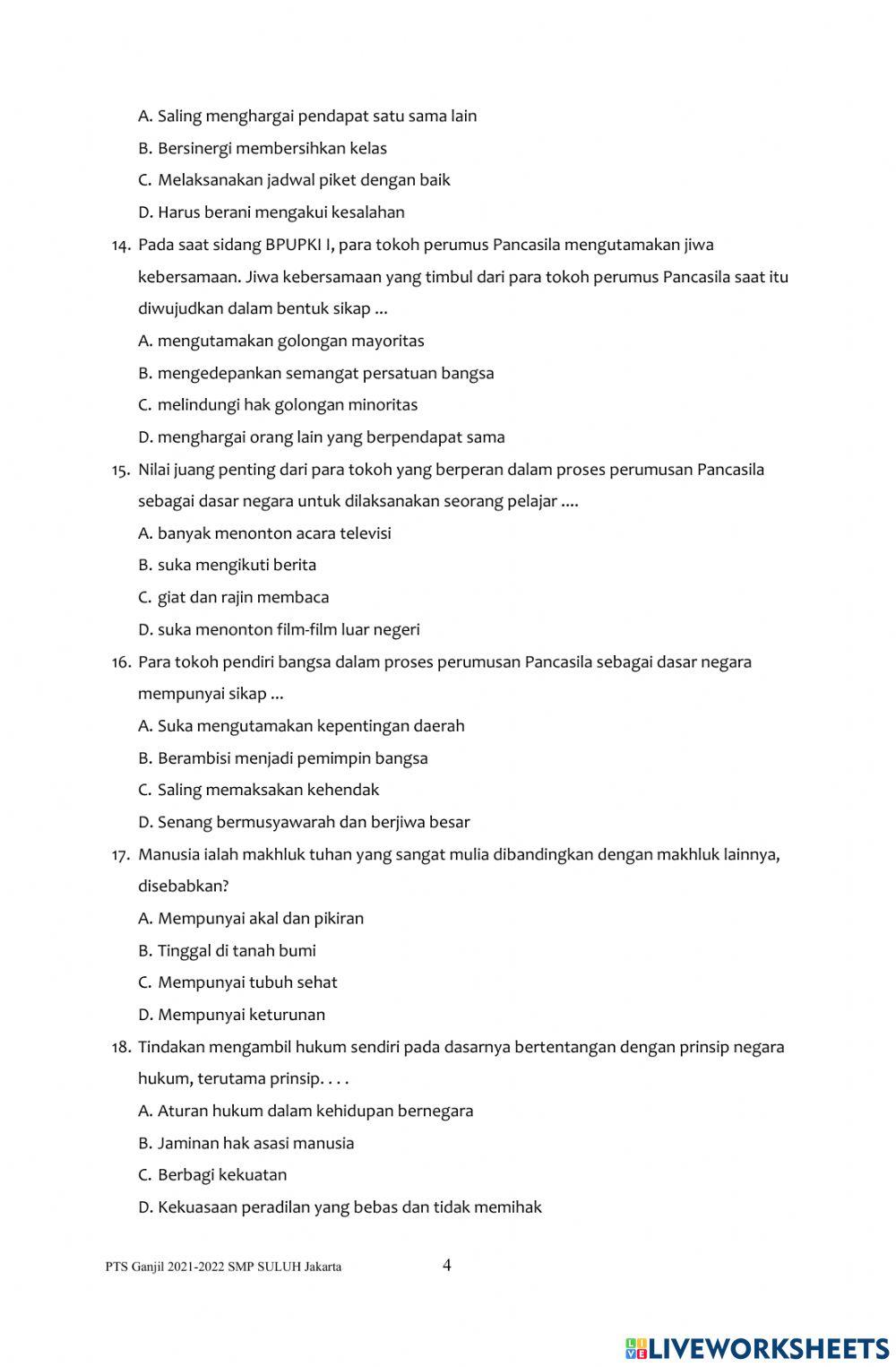 PKn activity for 7 | Live Worksheets