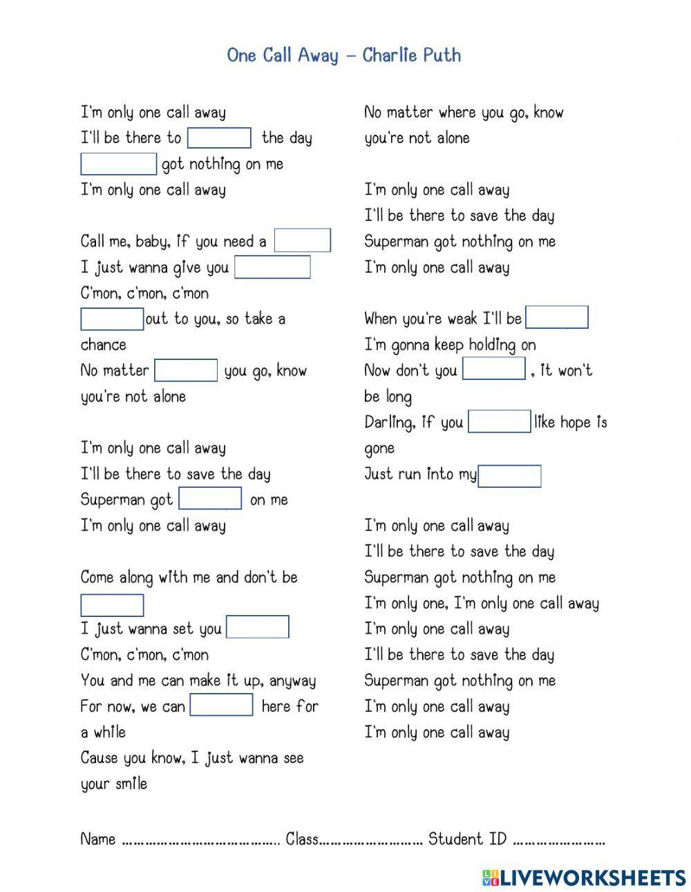 Song Game worksheet | Live Worksheets