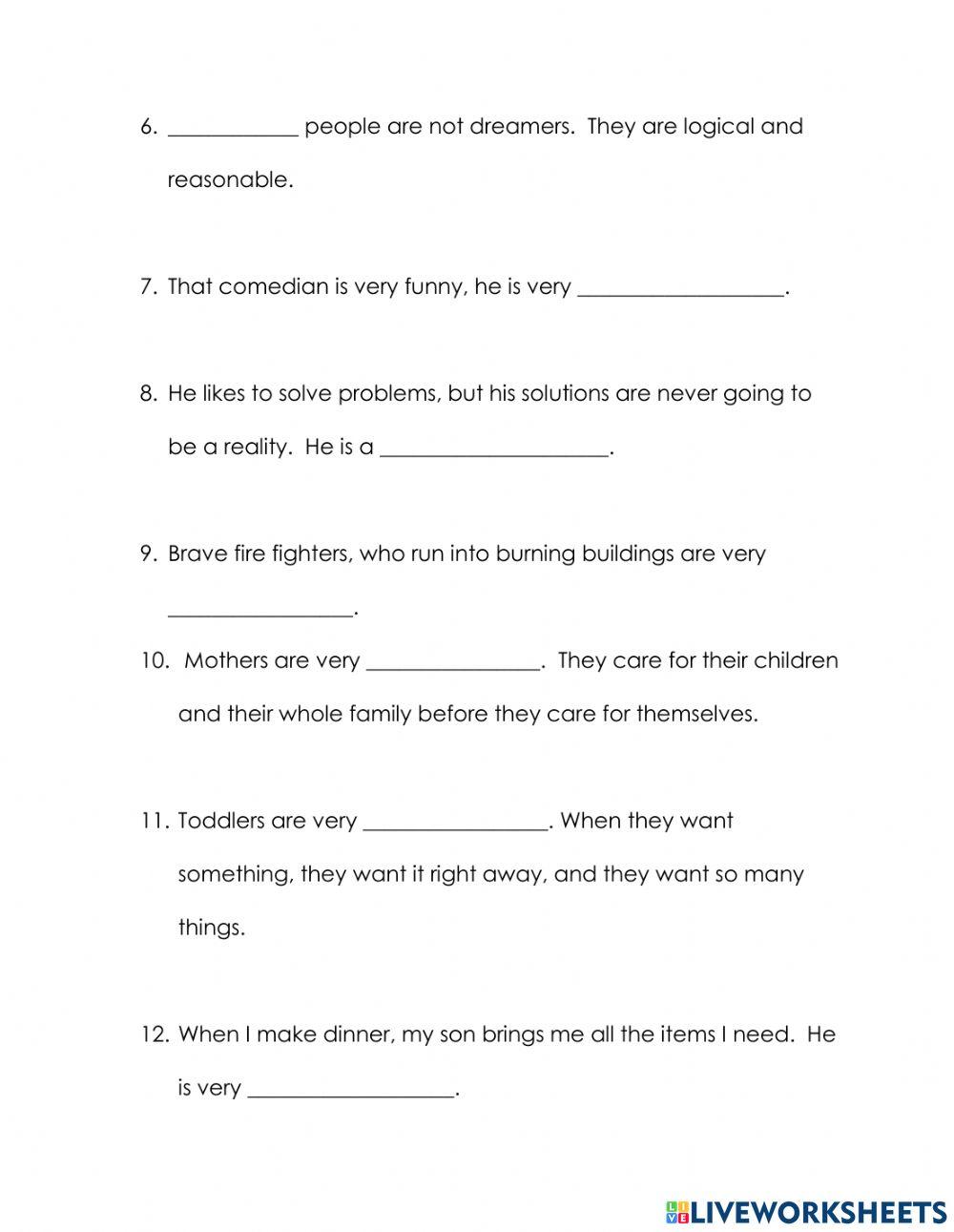 Physical Traits | Free Interactive Worksheets | 1458185