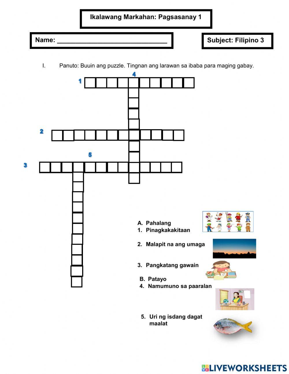 Talasalitaan at Klaster worksheet | Live Worksheets