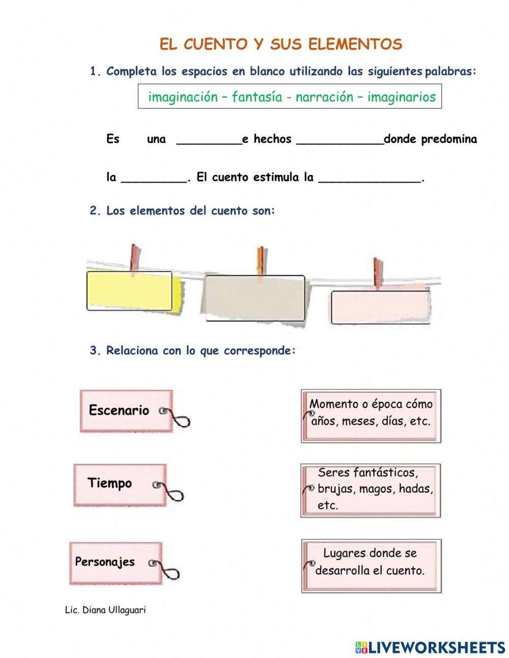 Partes Del Cuento Worksheet Tips | Porn Sex Picture