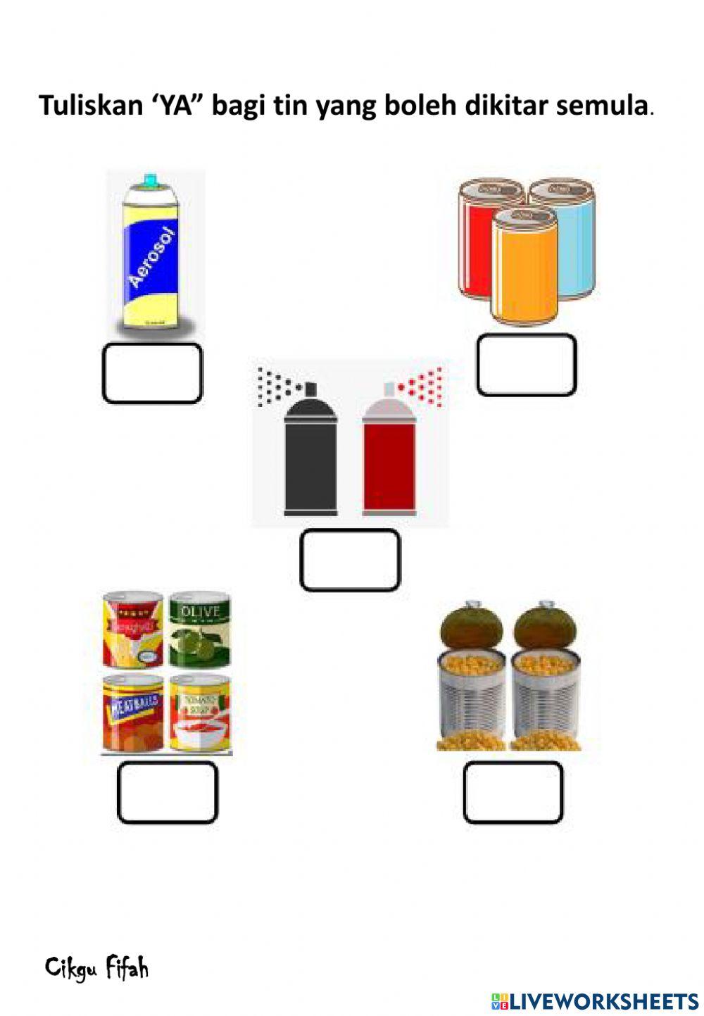 Proses KItar Semula Tin worksheet | Live Worksheets