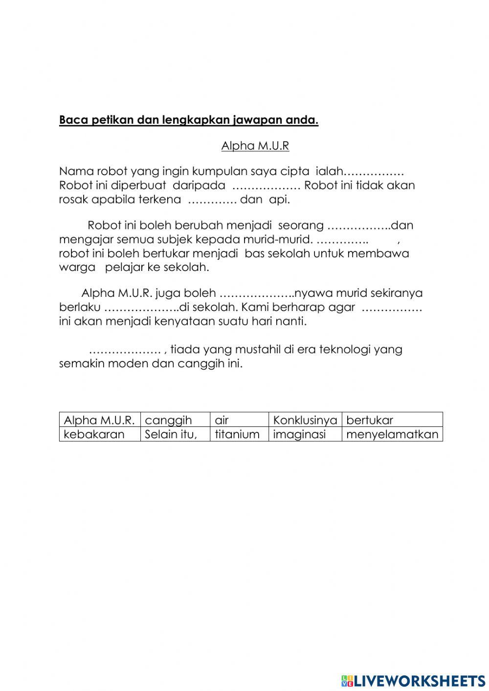 Petikan exercise | Live Worksheets