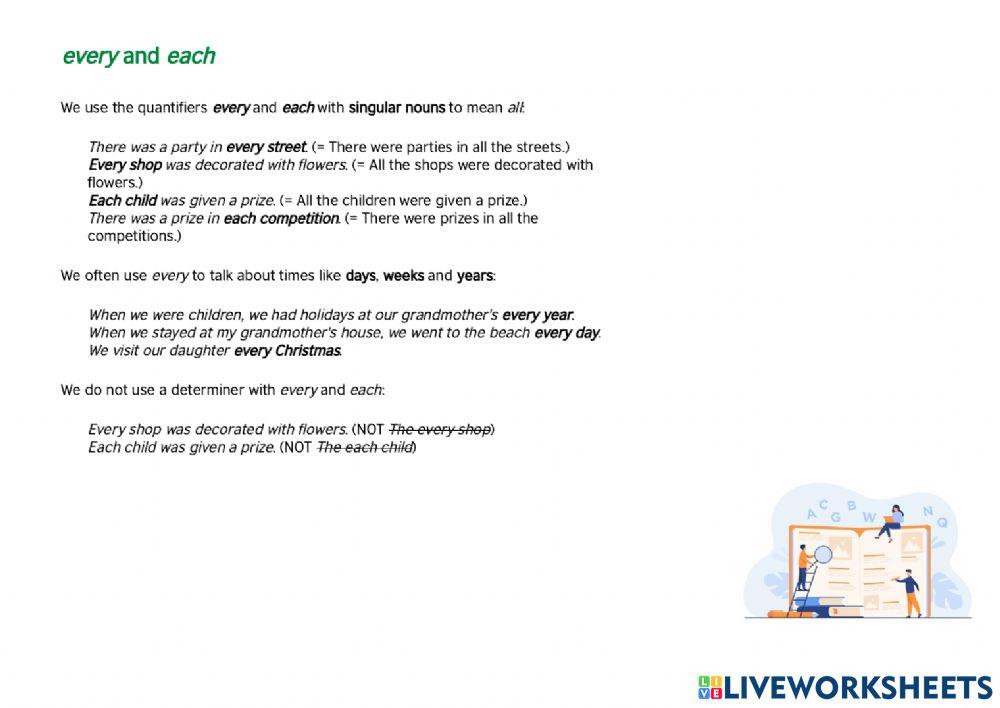 Grammar: Quantifiers worksheet | Live Worksheets