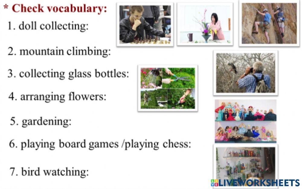 Checking Vocabulary - Unit 1 - E7 worksheet | Live Worksheets