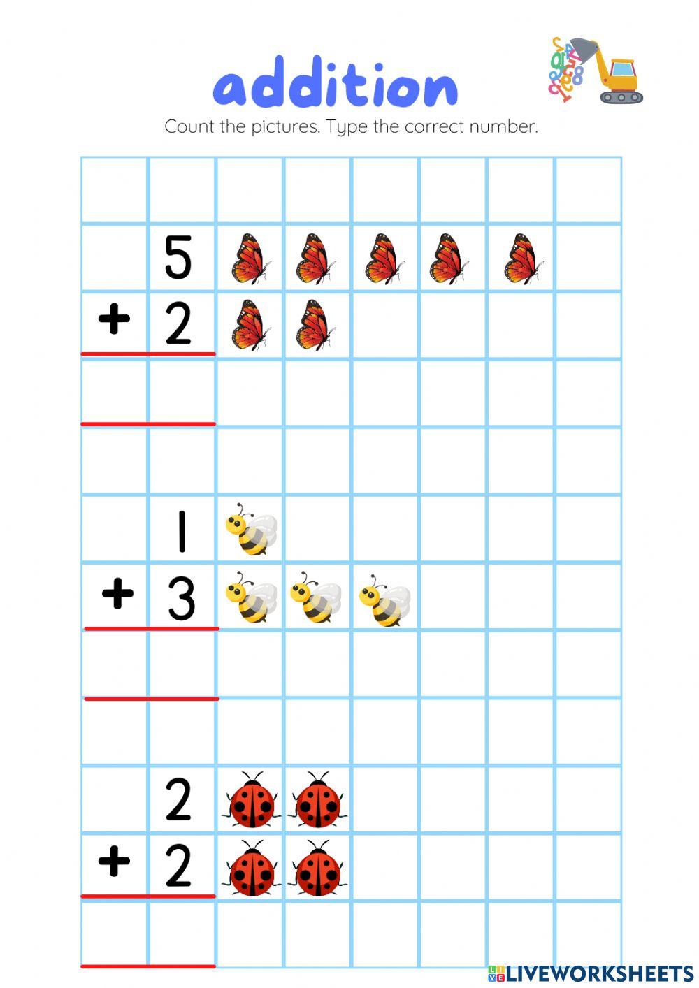 Addition 5 1460647 | OrchidSE | LiveWorksheets