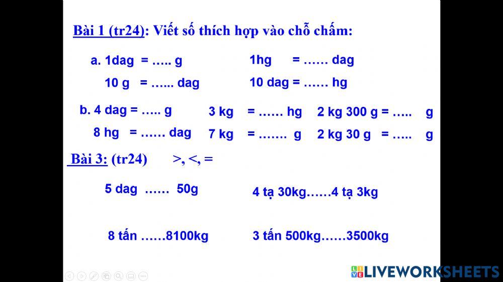 Bài 1- 3 trang 24 Toán 4 1461092 | myancva1 | Live