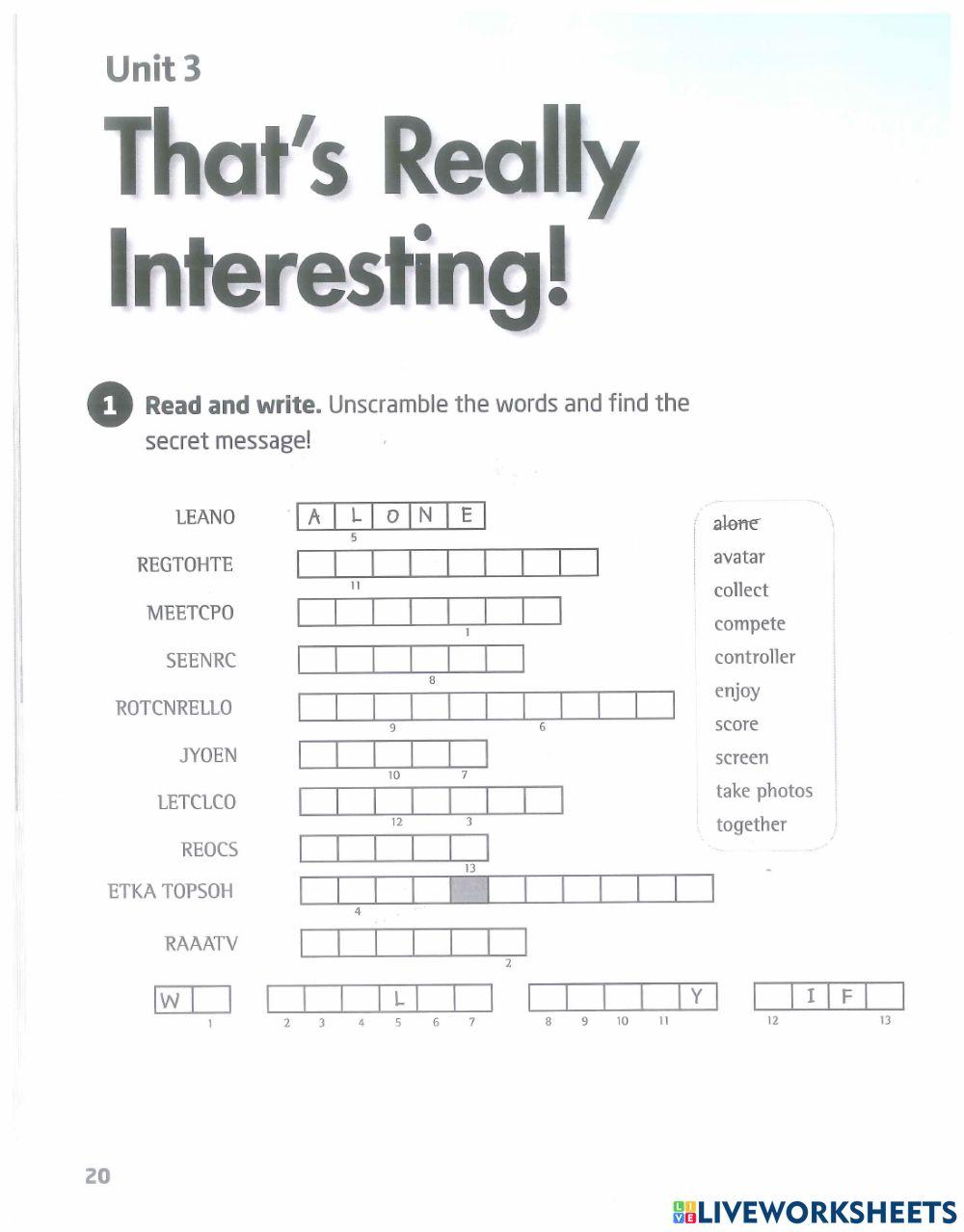 Workbook - Vocab 1 1461195 | Dinhhang | LiveWorksheets