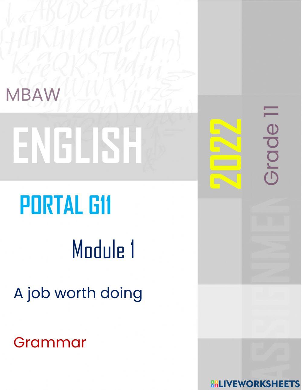 G11 Module One Grammar online exercise for | Live Worksheets