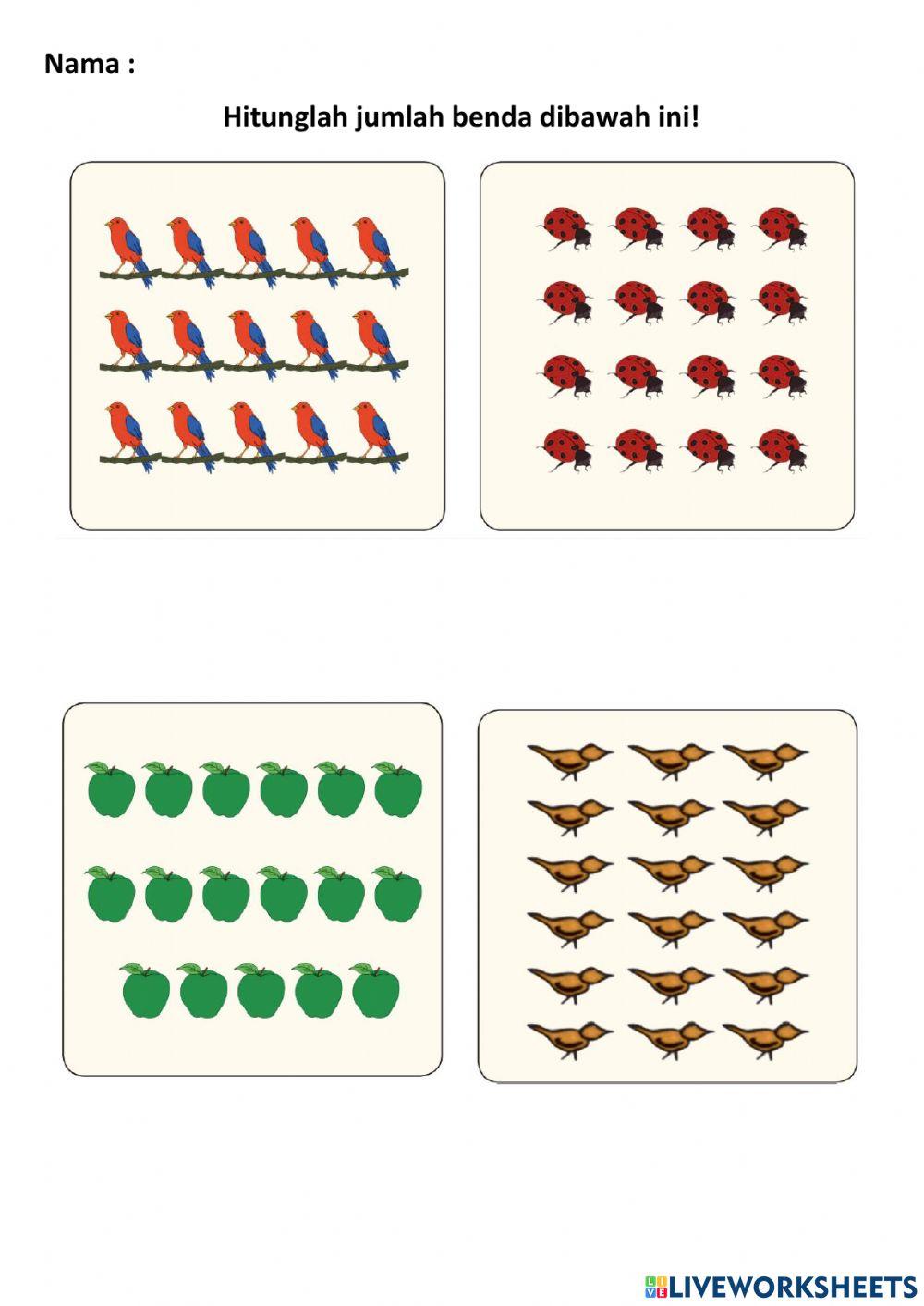 Menghitung online activity | Live Worksheets