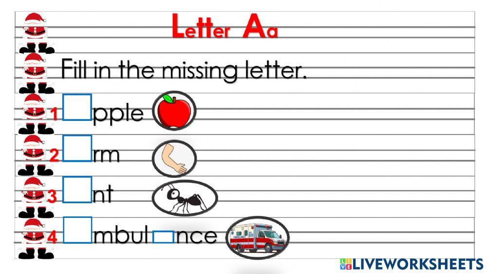 Letter Aa worksheet interactive worksheet | Live Worksheets
