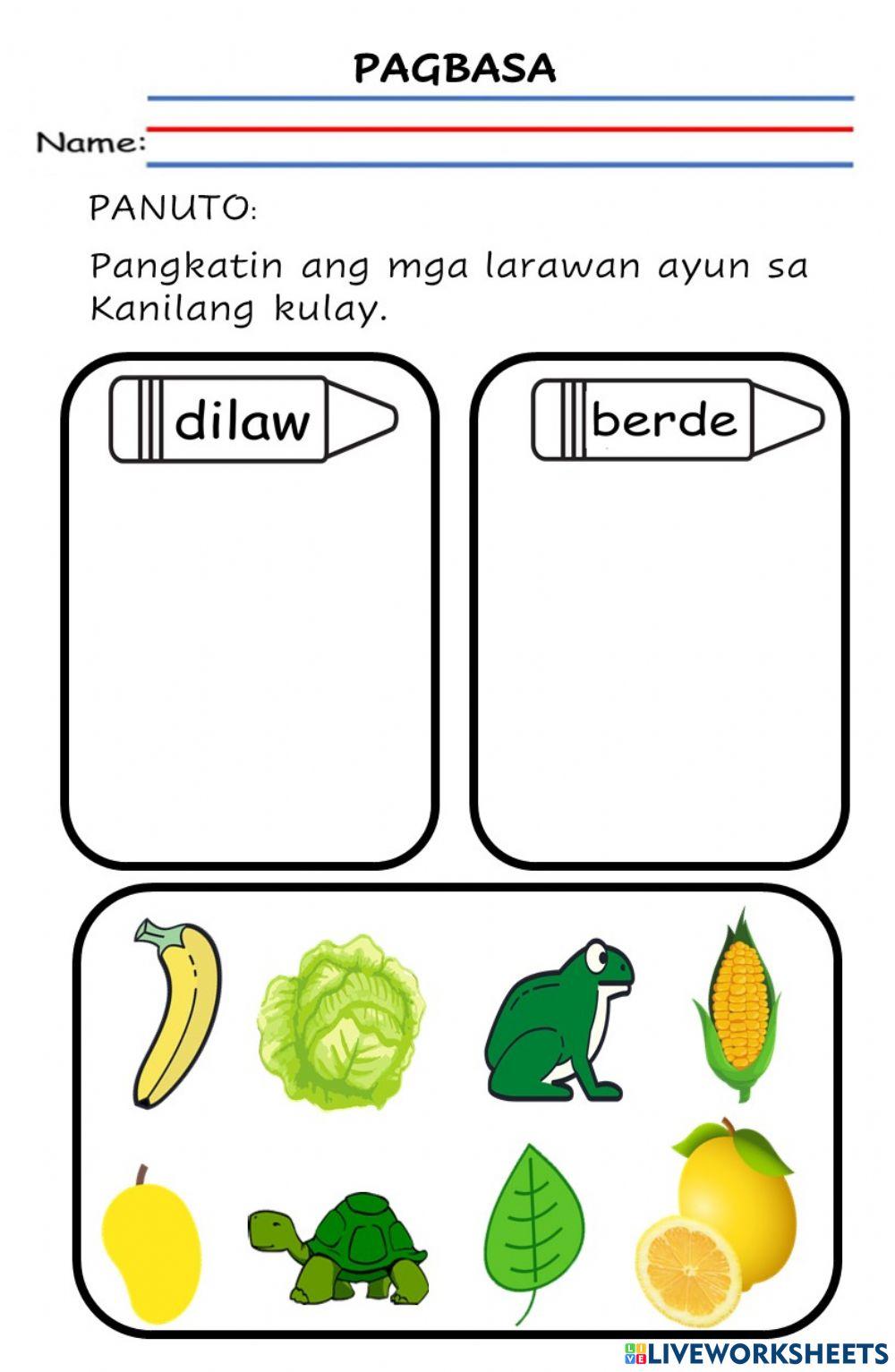 Kulay Dilaw Interactive Worksheet Live Worksheets, 40% OFF