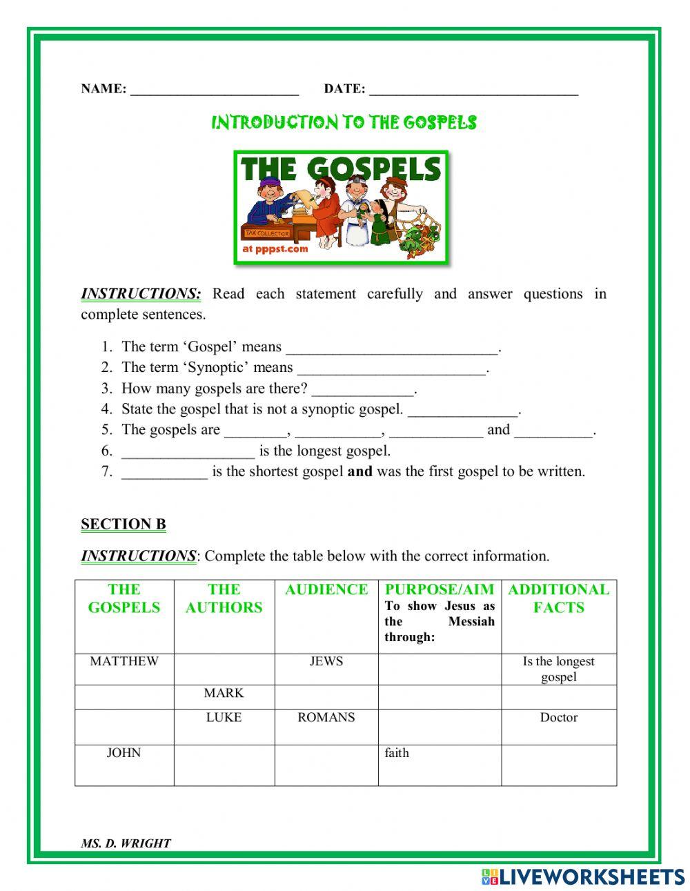 Introduction to… | Free Interactive Worksheets | 1462047