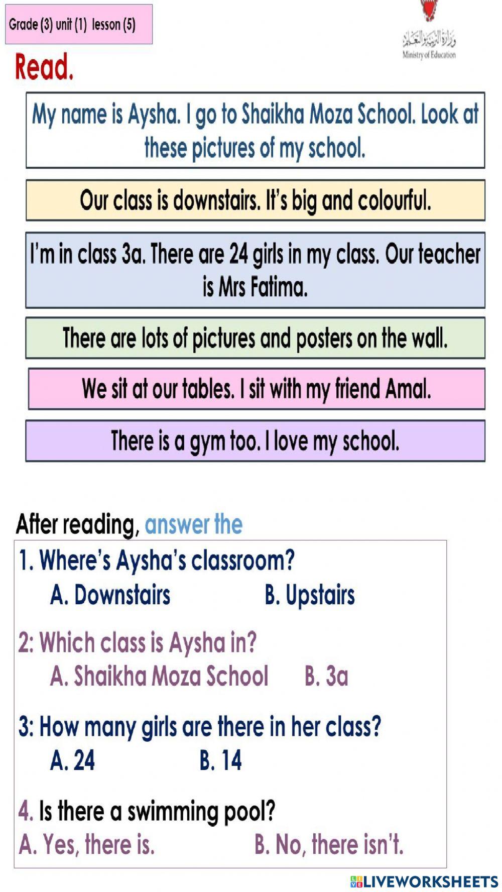 Reading about classroom objects 5186530 | Mohsin Ali