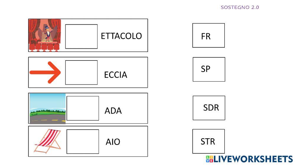 Suoni difficili exercise for primaria | Live Worksheets