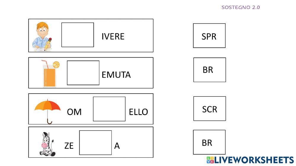 Suoni difficili exercise for primaria | Live Worksheets