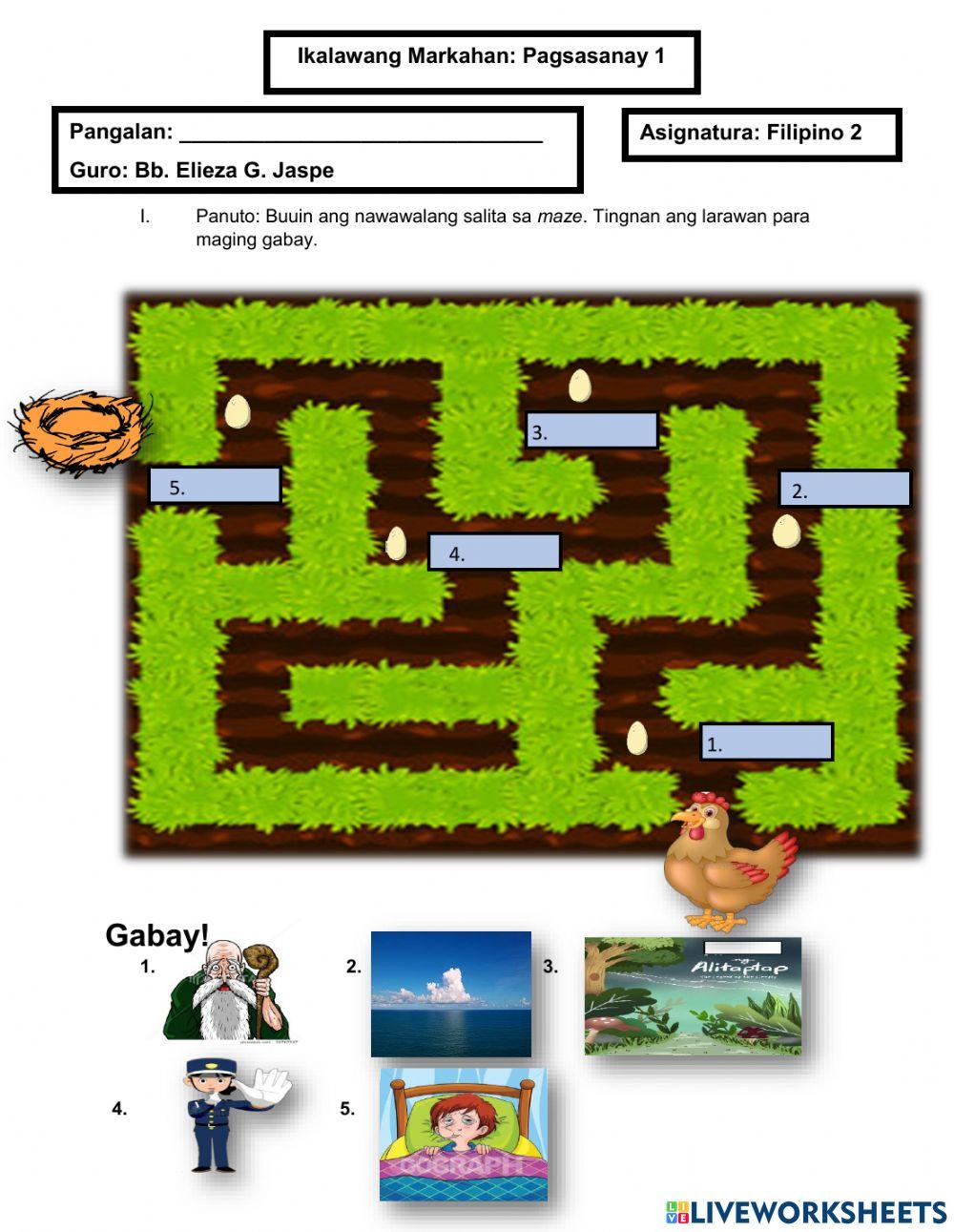 5186894 | Mga Talasalitaan at Klaster Worksheet | Elieza