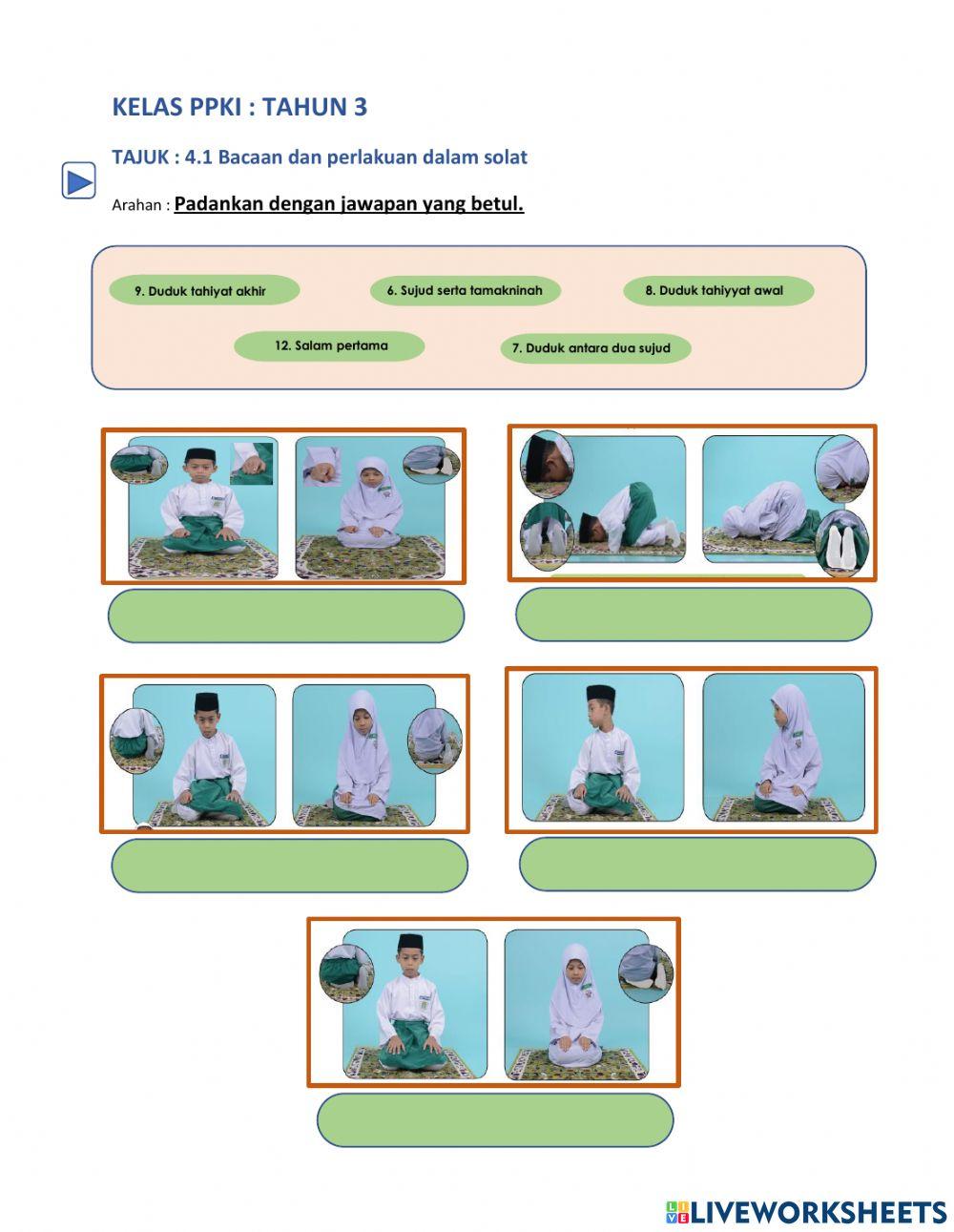 Ppki th3 perbuatan solat worksheet | Live Worksheets