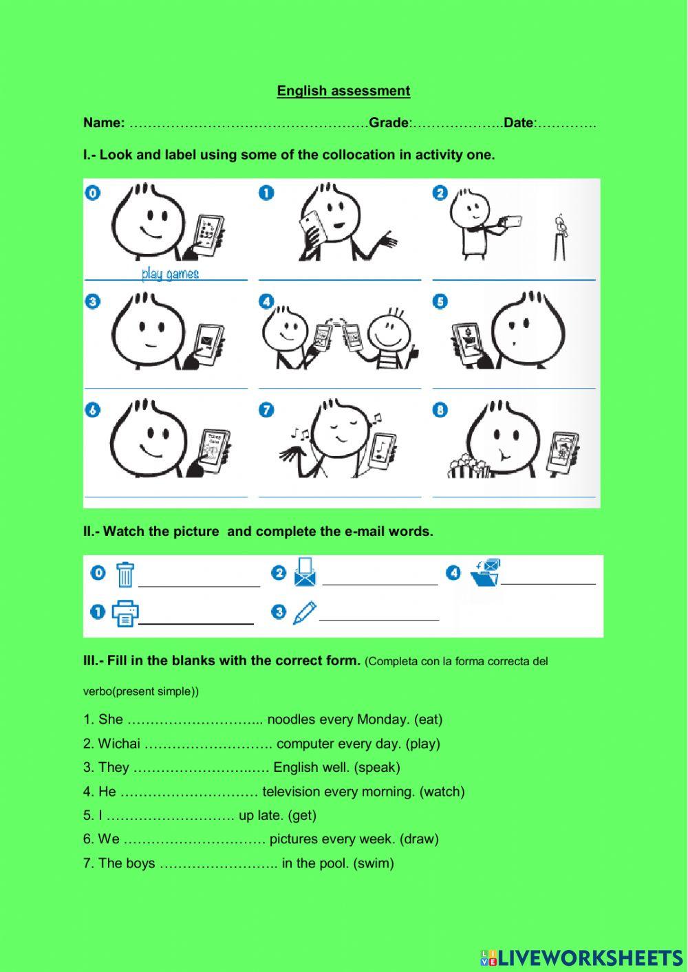 Assessment interactive activity for 2do | Live Worksheets