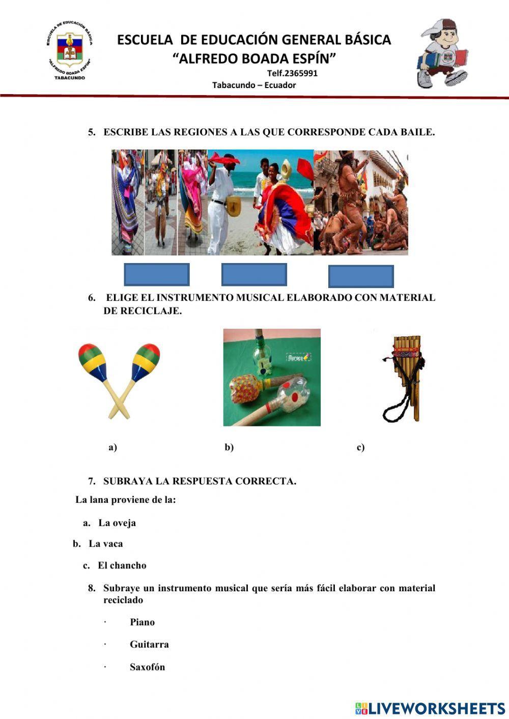 Evaluación diagnóstica Educación Cultural y Artística