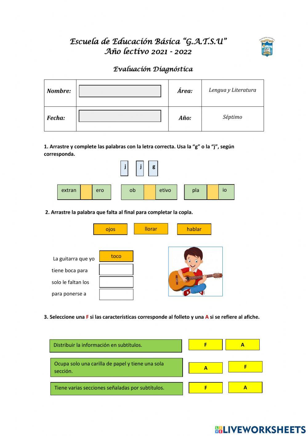 1345479 | Cuestionario diagnostico 7to LyL | Marlene