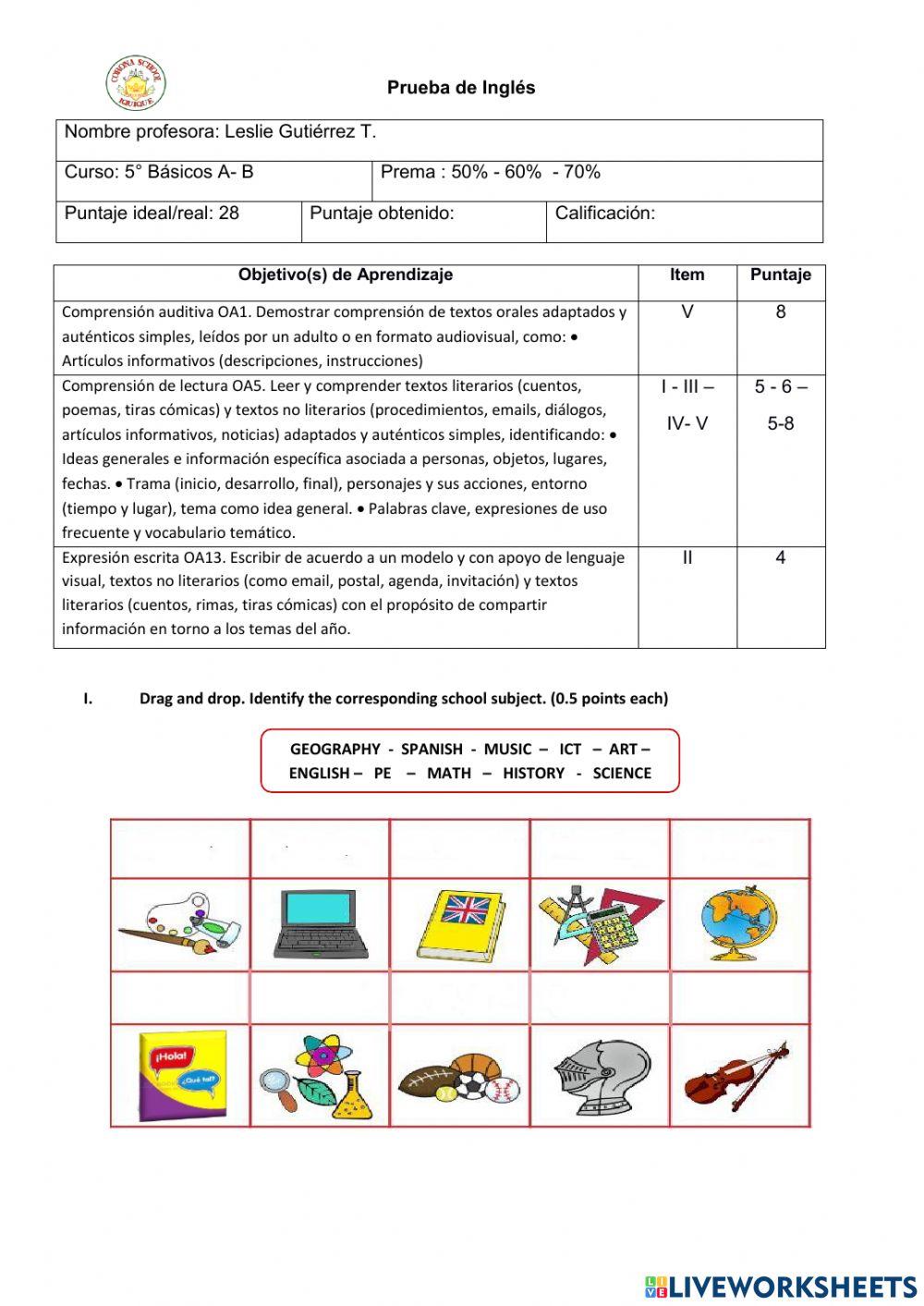 My World (School) worksheet | Live Worksheets