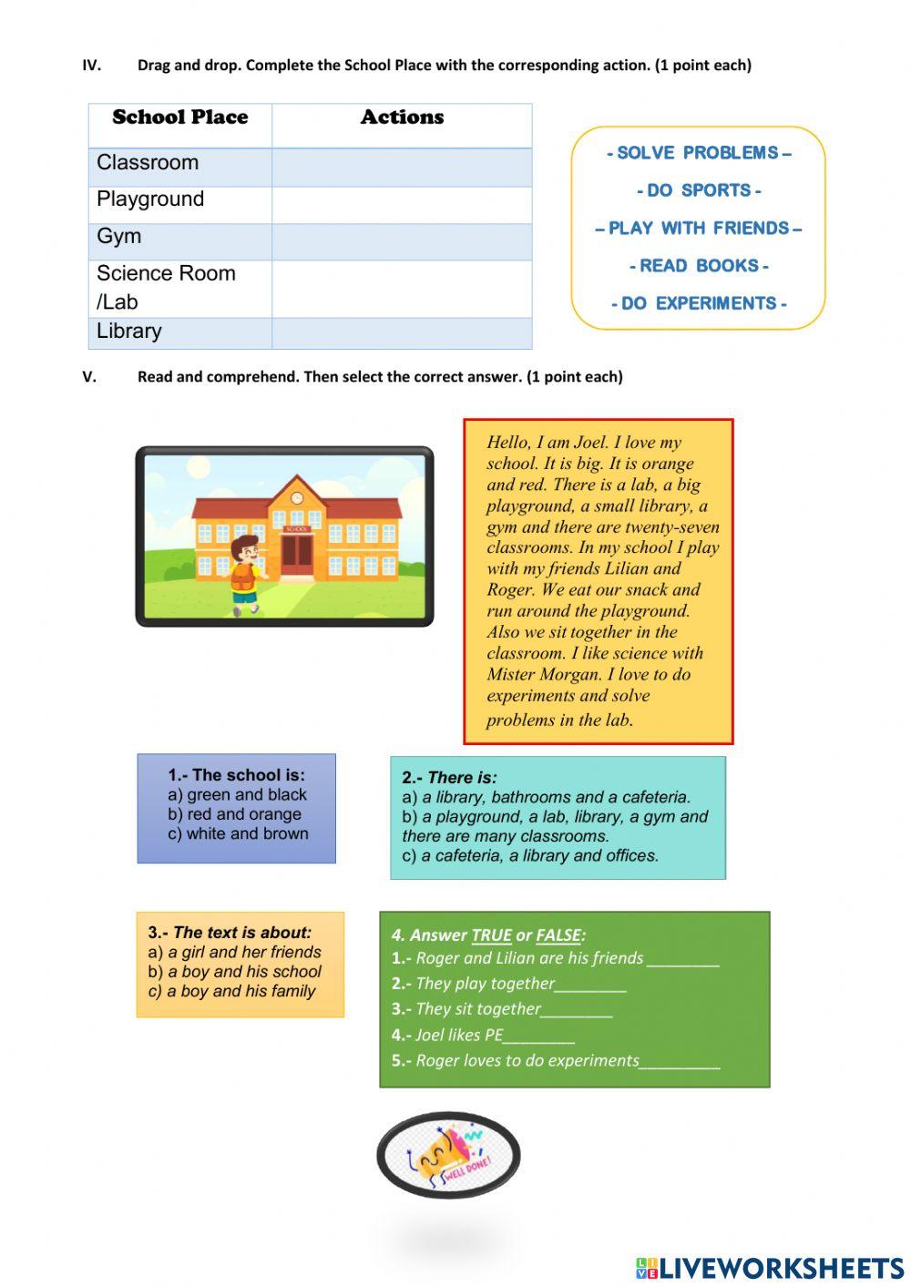 My World (School) worksheet | Live Worksheets