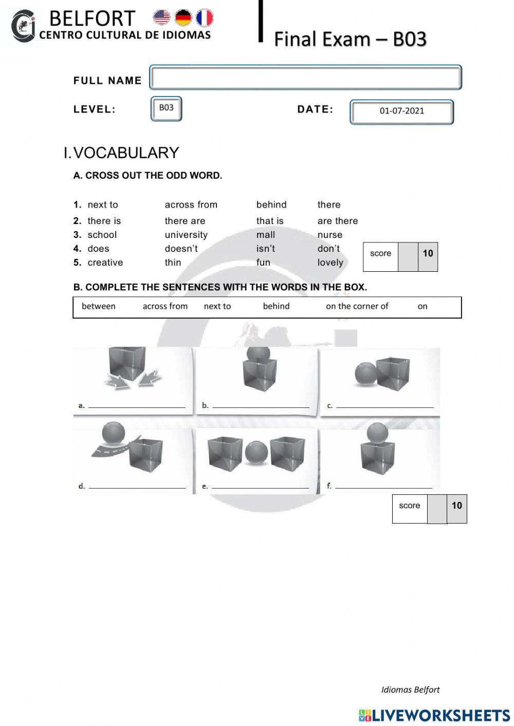 final exam bo3 online exercise for | Live Worksheets