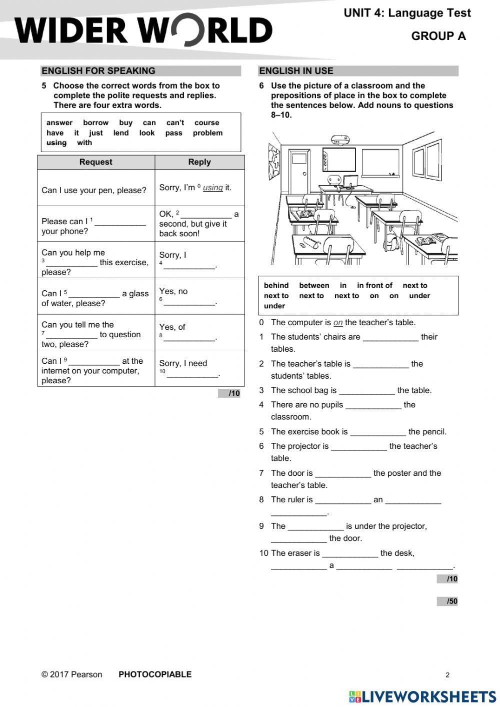 Wider World 1 l… | Free Interactive Worksheets | 6702583
