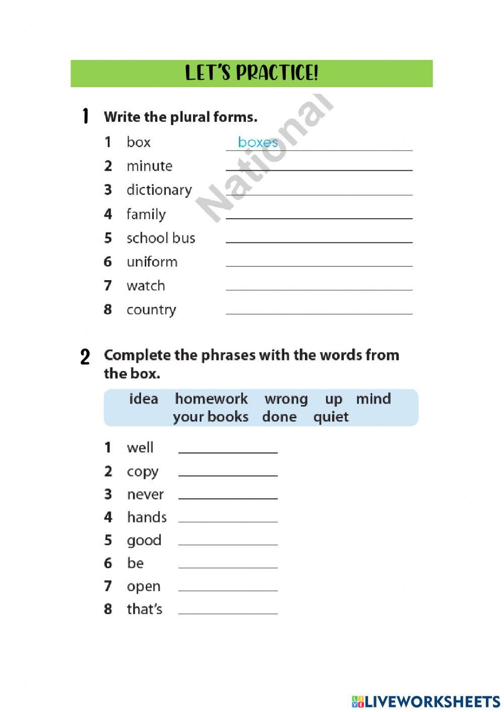 Let's Practice!! interactive worksheet | Live Worksheets