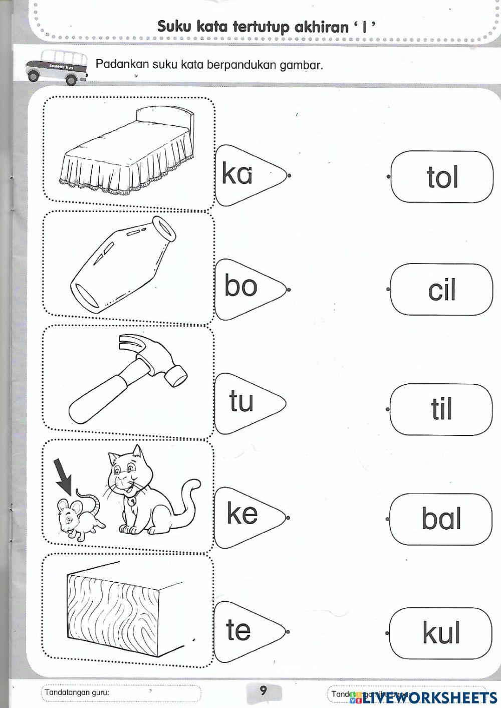 Akhiran L (1) worksheet | Live Worksheets
