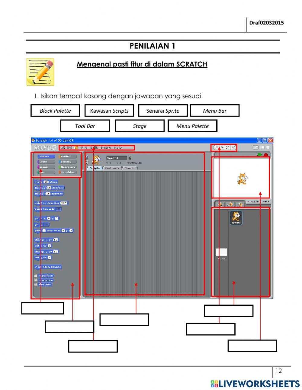 3.1 Mengenali Fitur Antara Muka worksheet | Live Worksheets
