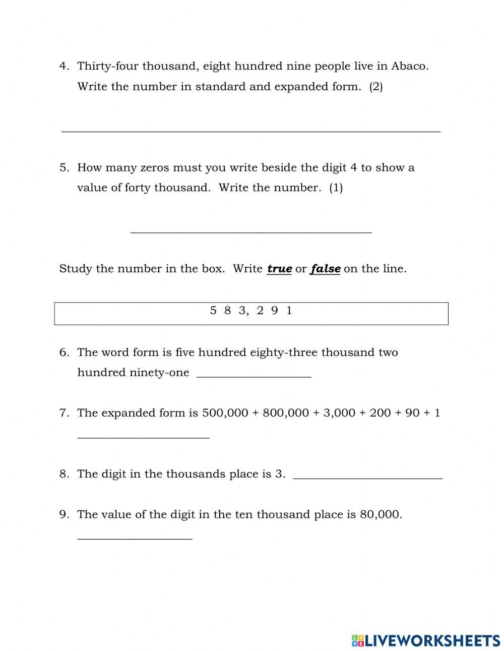 Math Application - Mixed Skills worksheet | Live Worksheets