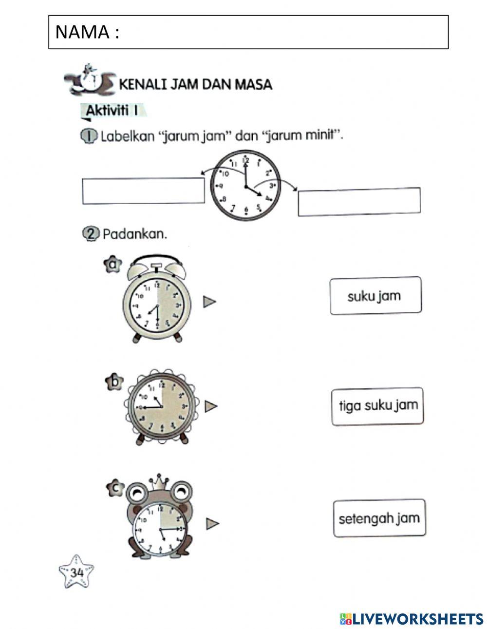 Kenali masa | Free Interactive Worksheets | 1464147