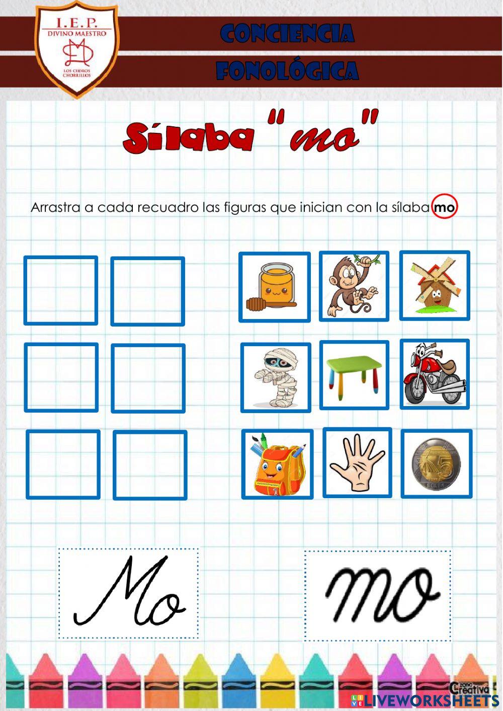Sílaba -mo- worksheet | Live Worksheets