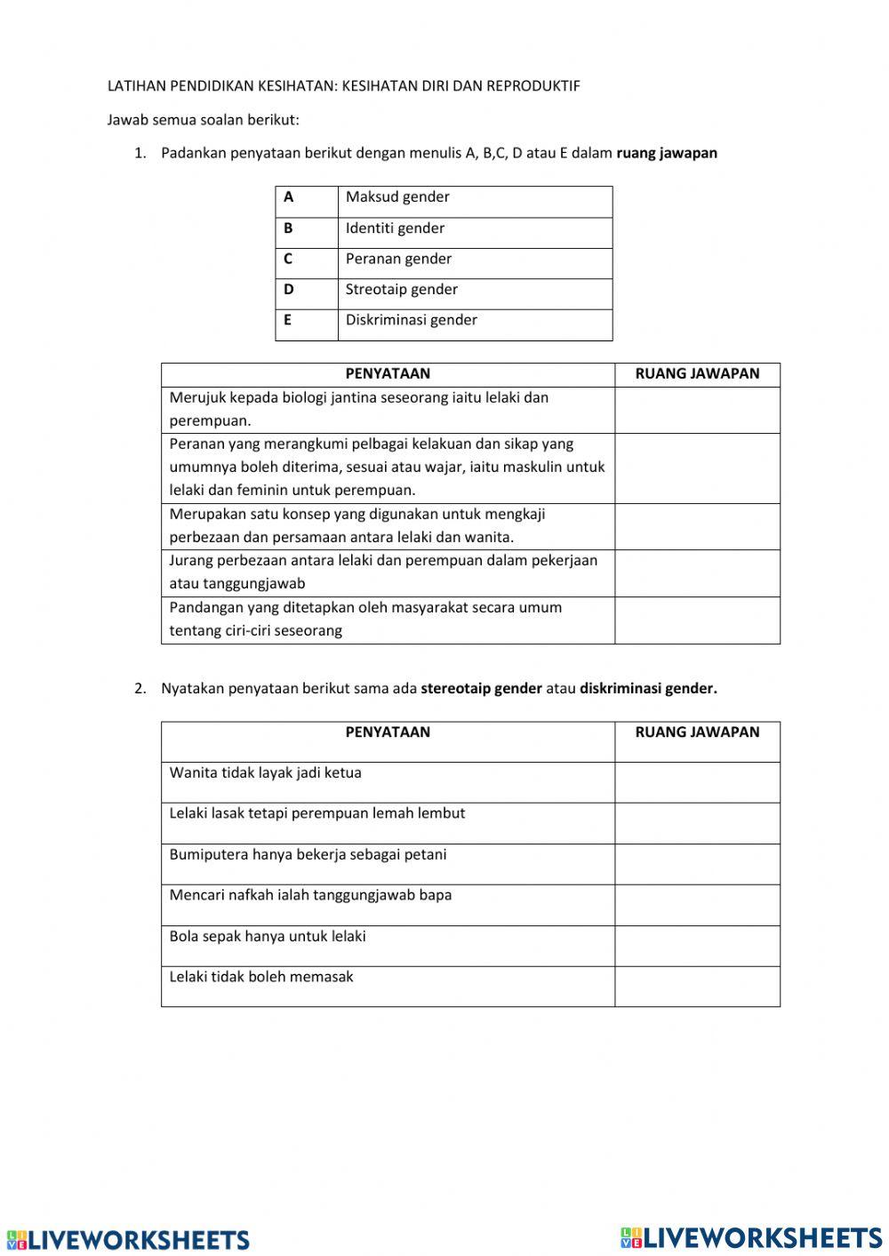 PJPK Tingkatan … | Free Interactive Worksheets | 1464737