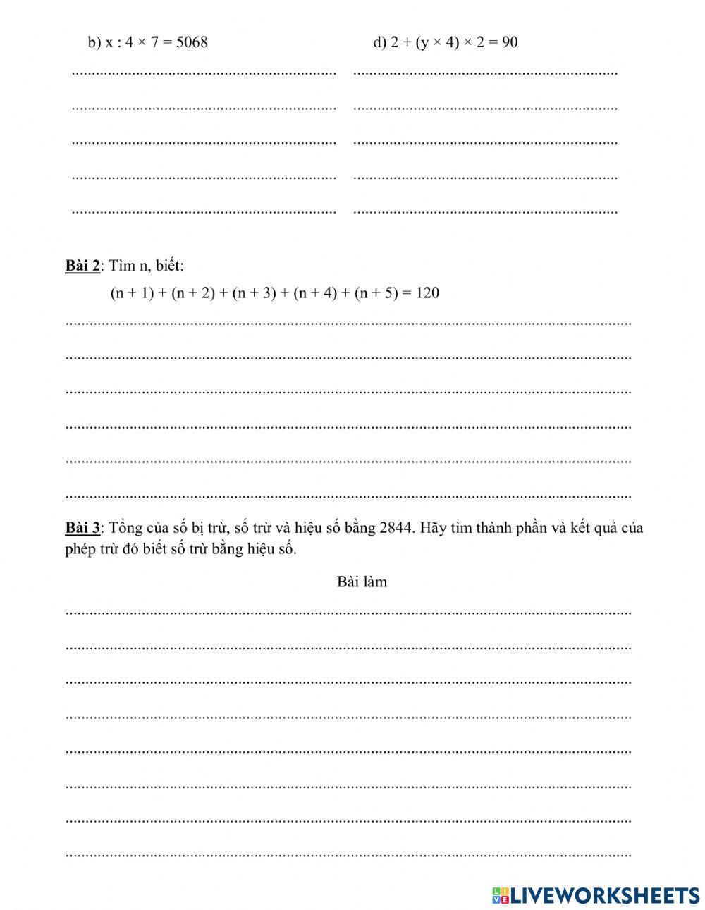 Toán nâng cao 4… | Free Interactive Worksheets | 4145193