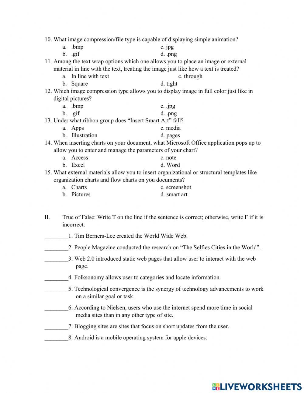 G11 Midterm | Free Interactive Worksheets | 4287183