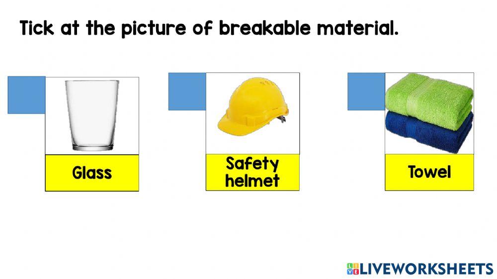 Properties of materials online exercise for preschool | Live Worksheets