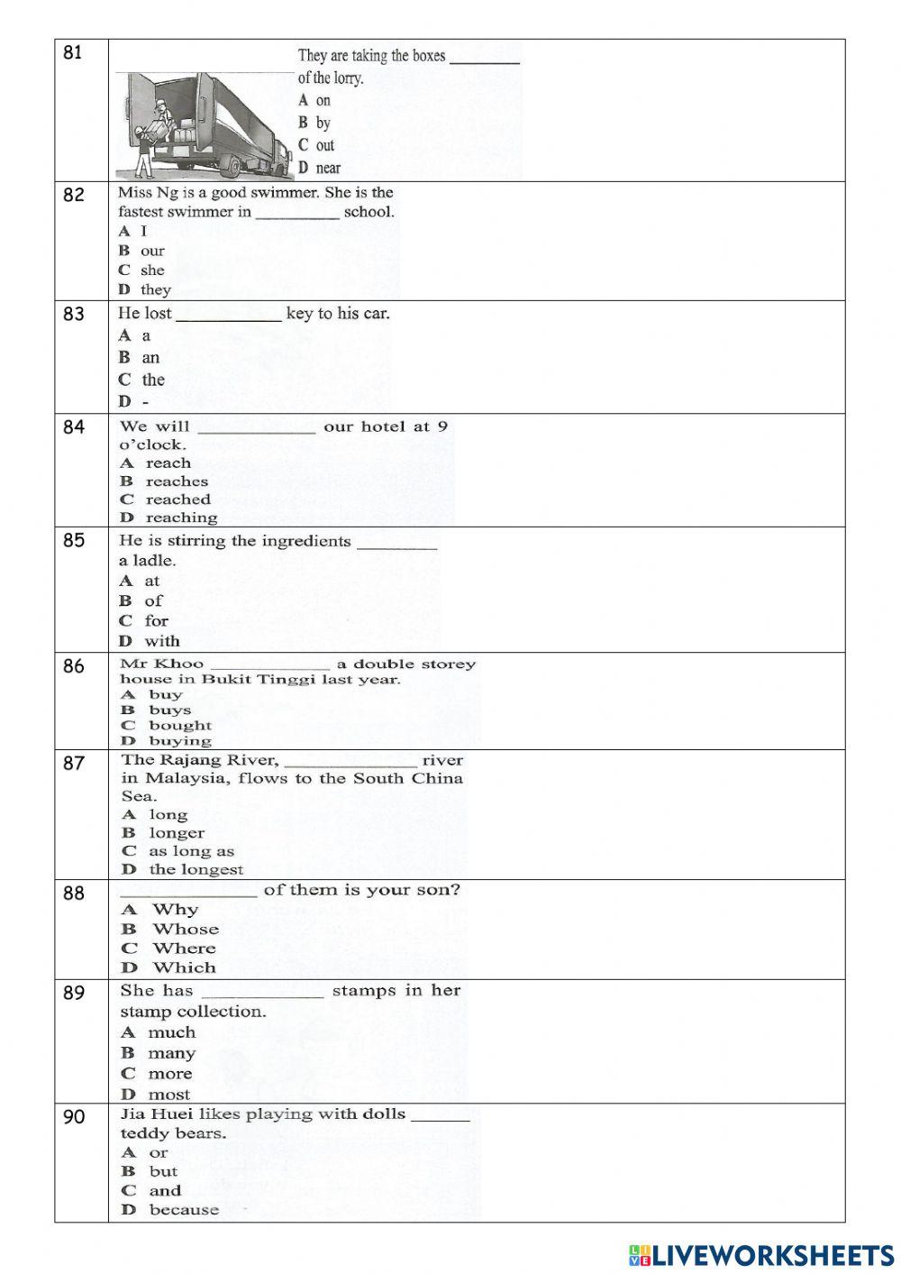 Grammar 3 online exercise | Live Worksheets