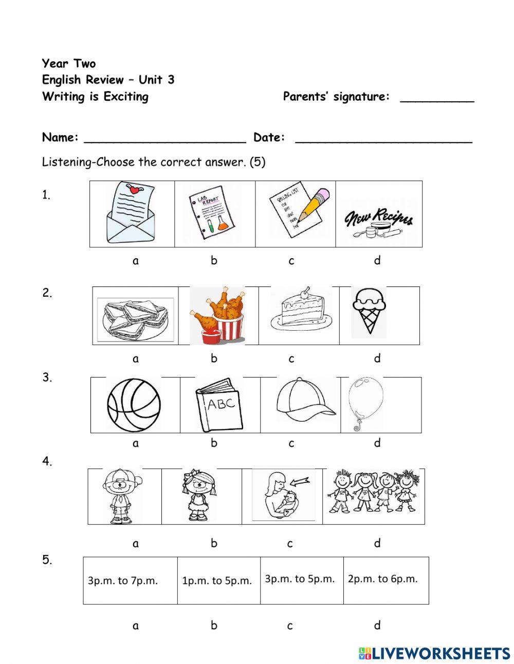 Writing is Exciting worksheet | Live Worksheets